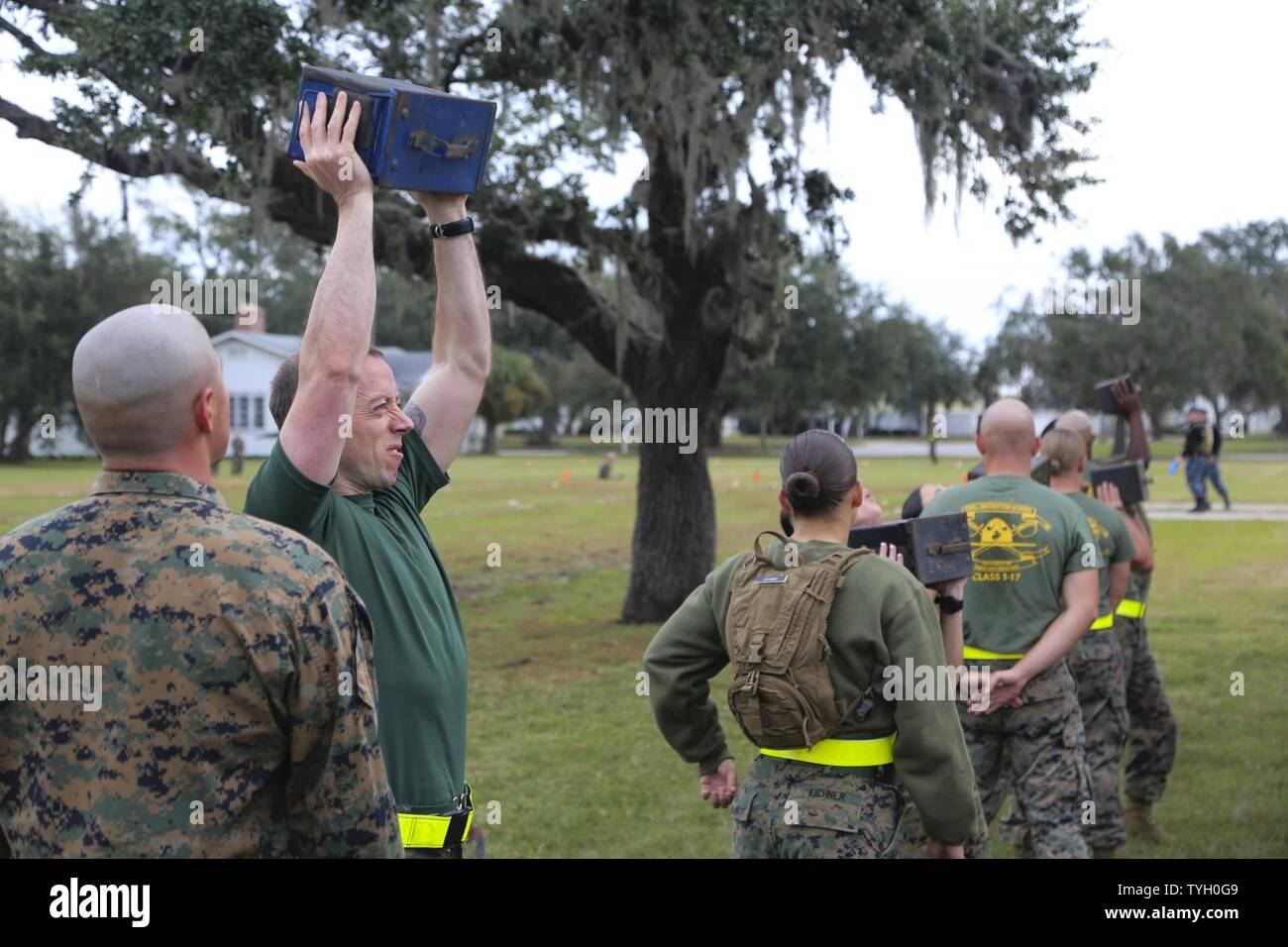Irish Defence Forces Sgt. Philip Cole participates in a combat fitness ...