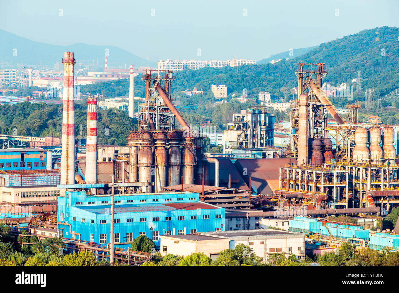 constructions of power plant in steel factory Stock Photo - Alamy