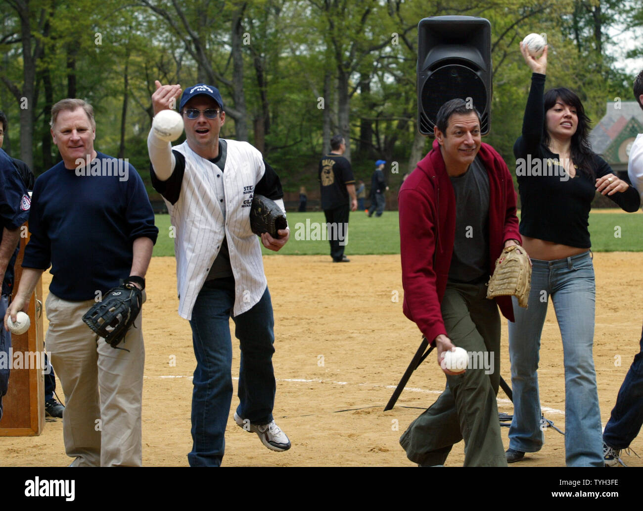 (left to right): Gordon Clapp, Christian Slater, Jeff Goldblum and Sara ...