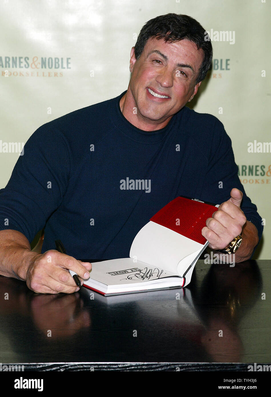 Sylvester Stallone signs copies of his new book "Sly Moves" at Barnes ...