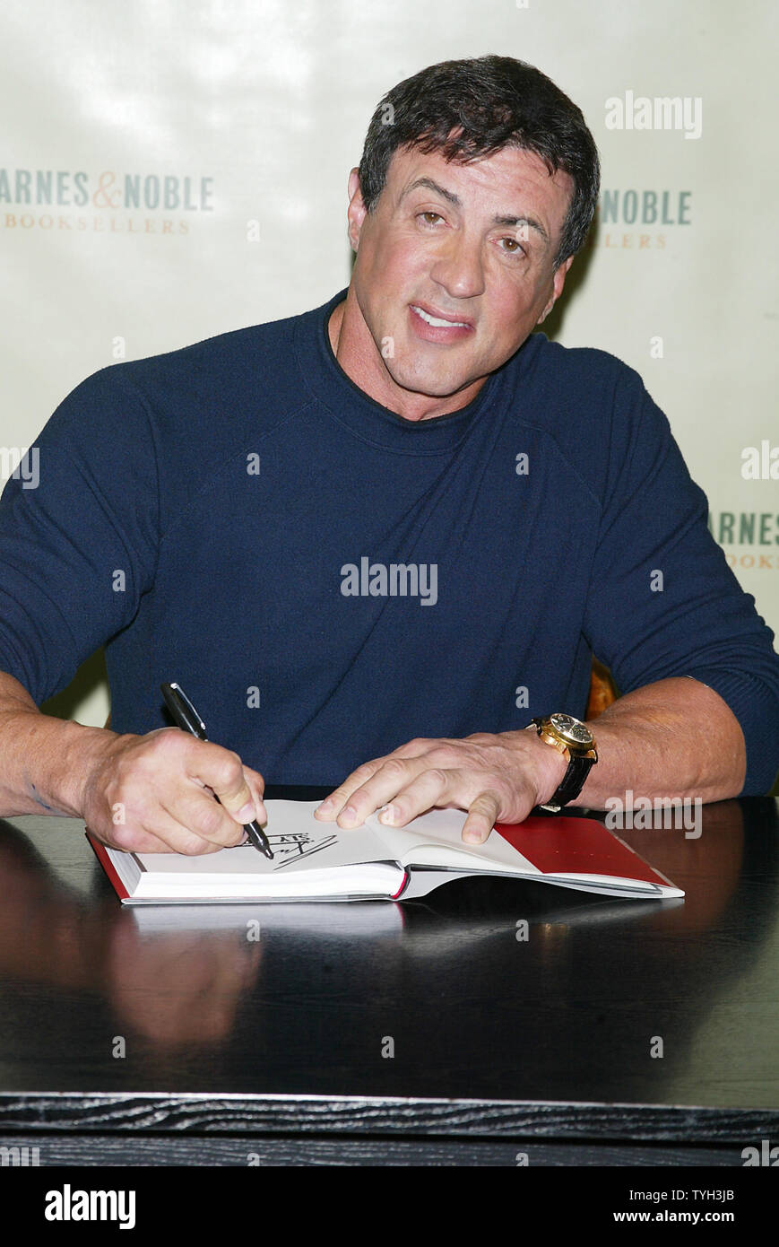 Sylvester Stallone signs copies of his new book "Sly Moves" at Barnes ...