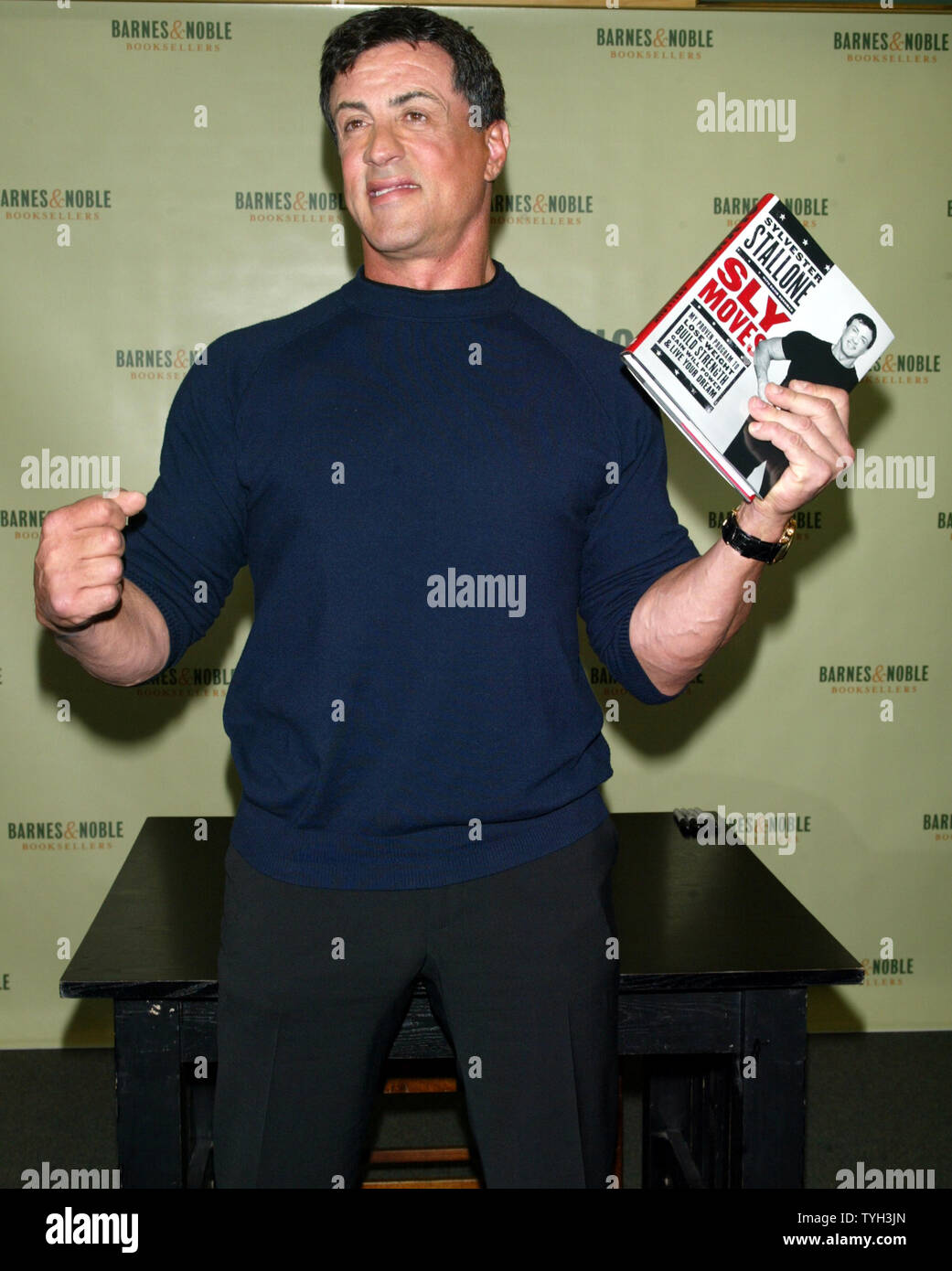Sylvester Stallone signs copies of his new book "Sly Moves" at Barnes ...