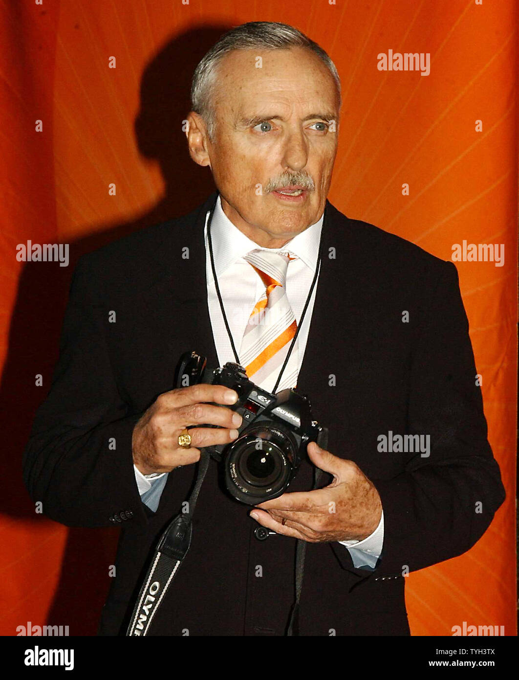 Actor Dennis Hopper, who stars in the new NBC tv series "E Ring" looks ...