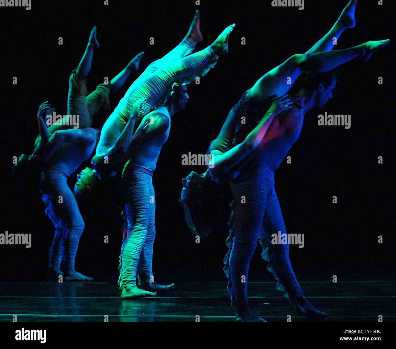 Members of the Pilobolus dance company rehearse their new ballet ...