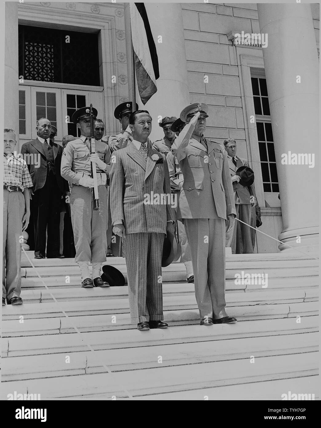 Prince Abdul Ilah of Iraq and other representatives of the government ...