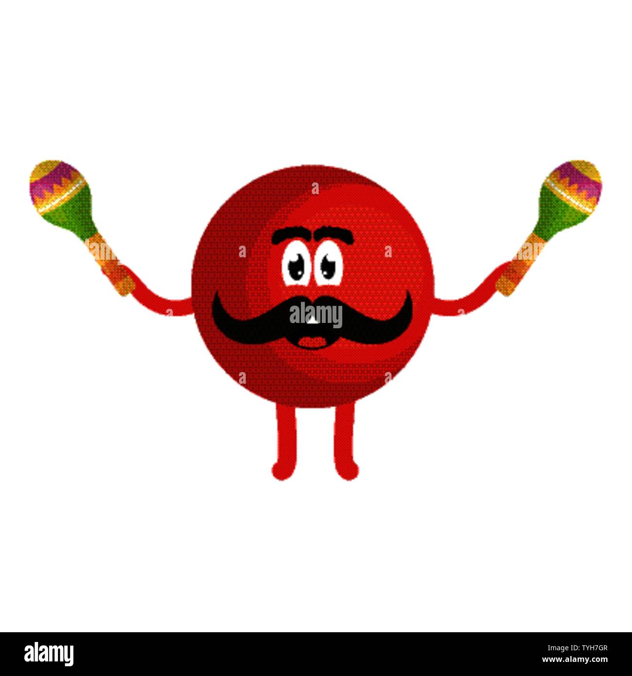 mexican emoji with maracas character vector illustration design Stock ...