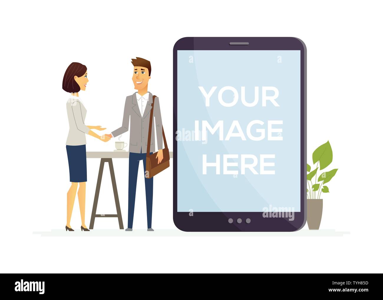 Partnership - colorful modern vector illustration with cartoon ...