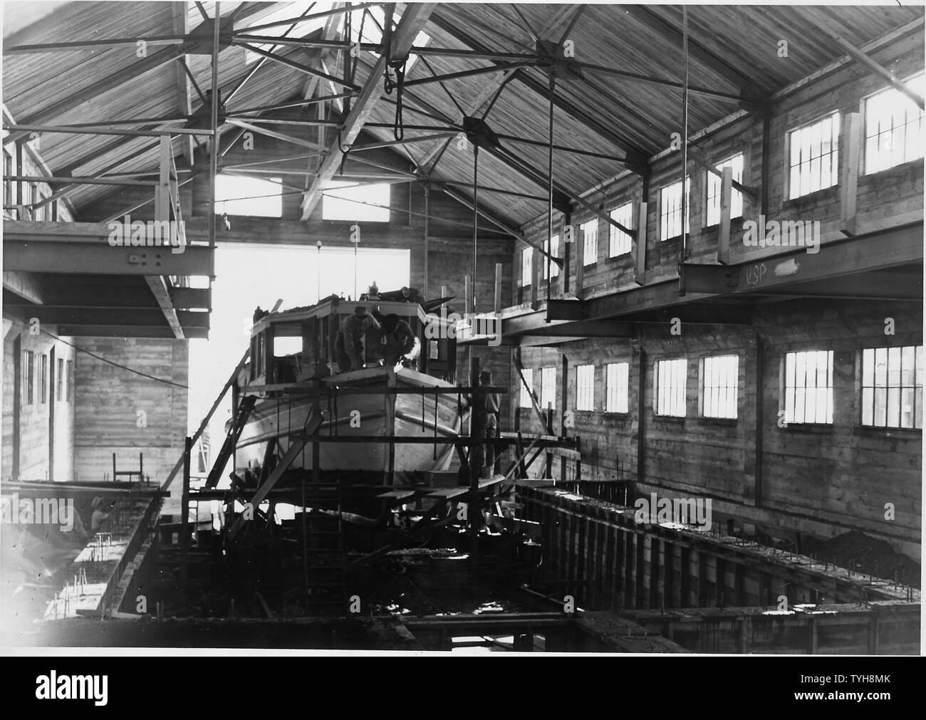 Prison boat in drydock; Scope and content: The photos in the ...