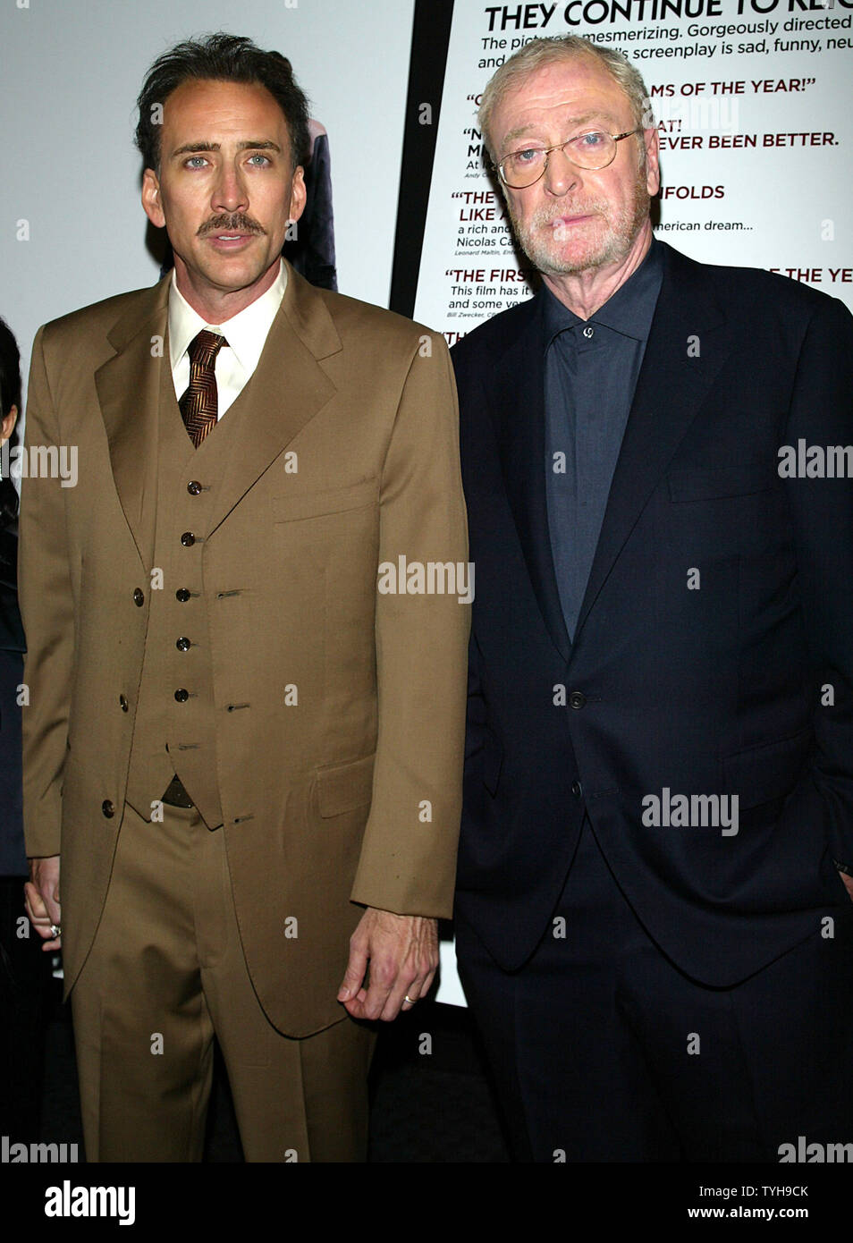 Nicolas Cage and Michael Caine arrive for the premiere of their new ...