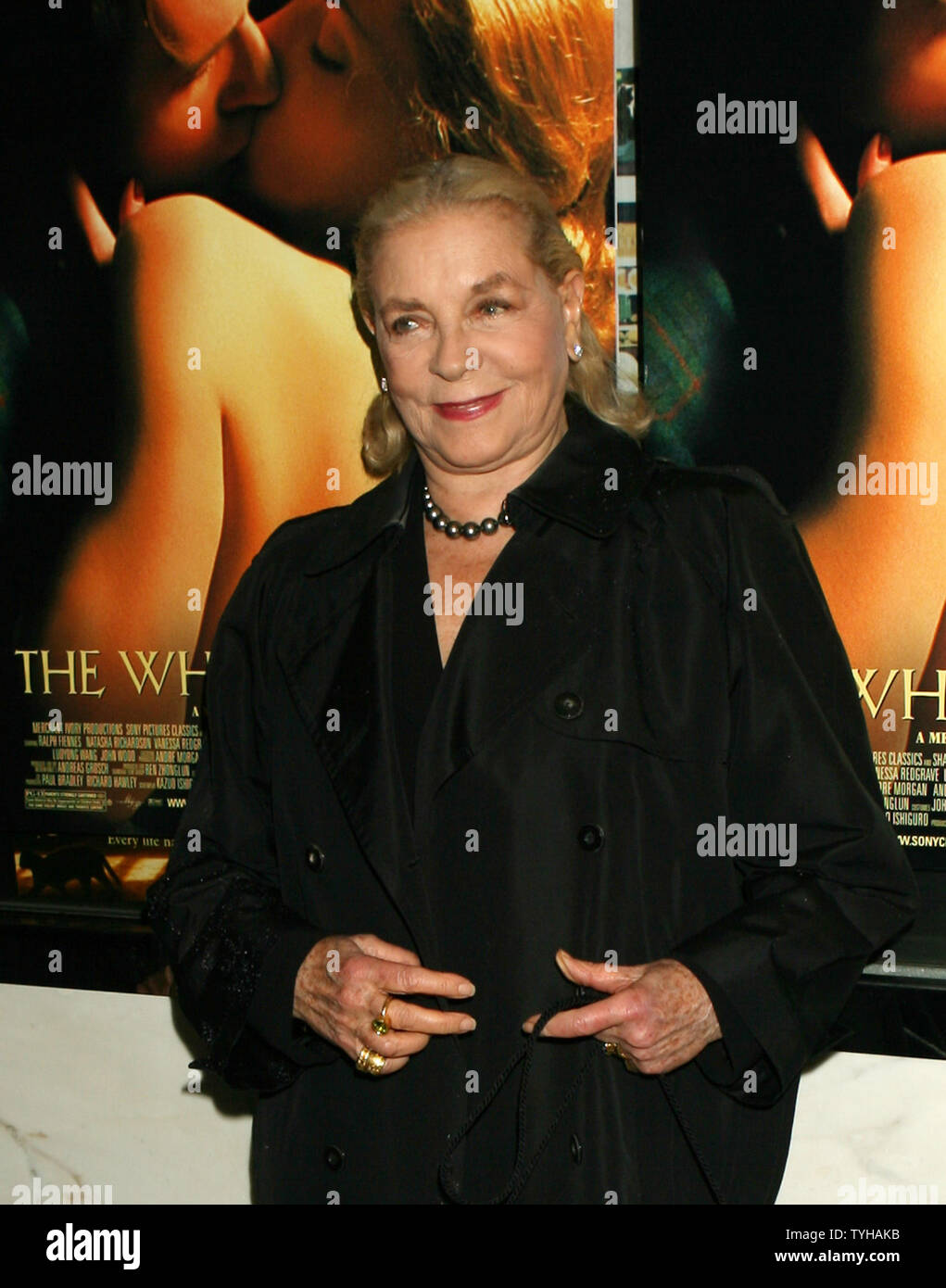 Lauren Bacall poses for pictures at The White Countess Premiere at the ...