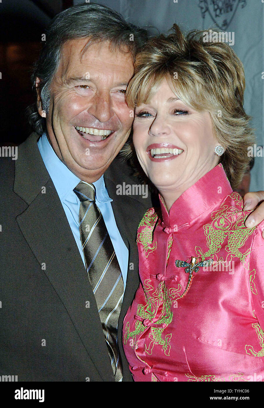Bob Shaye, President of New Line Cinema and actress Jane Fonda pose on ...