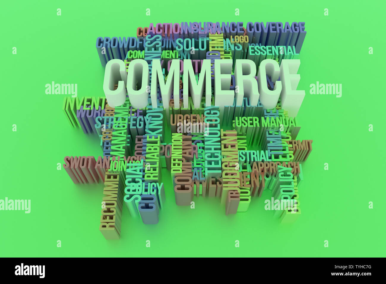 Commerce, business keyword and words cloud. For web page or design, as ...