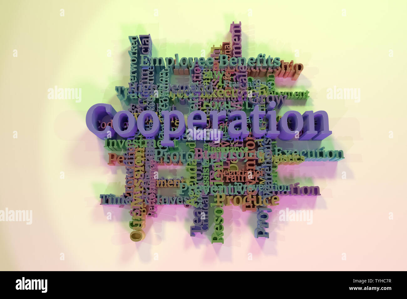 Cooperation, business keyword and words cloud. For web page or design ...