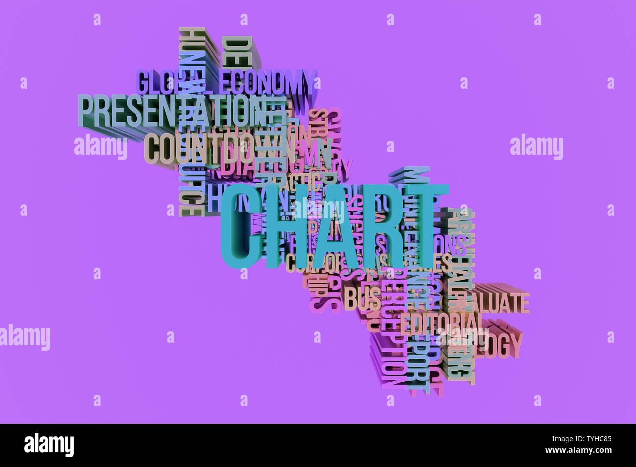 Chart, business keyword and words cloud. For web page or design, as ...