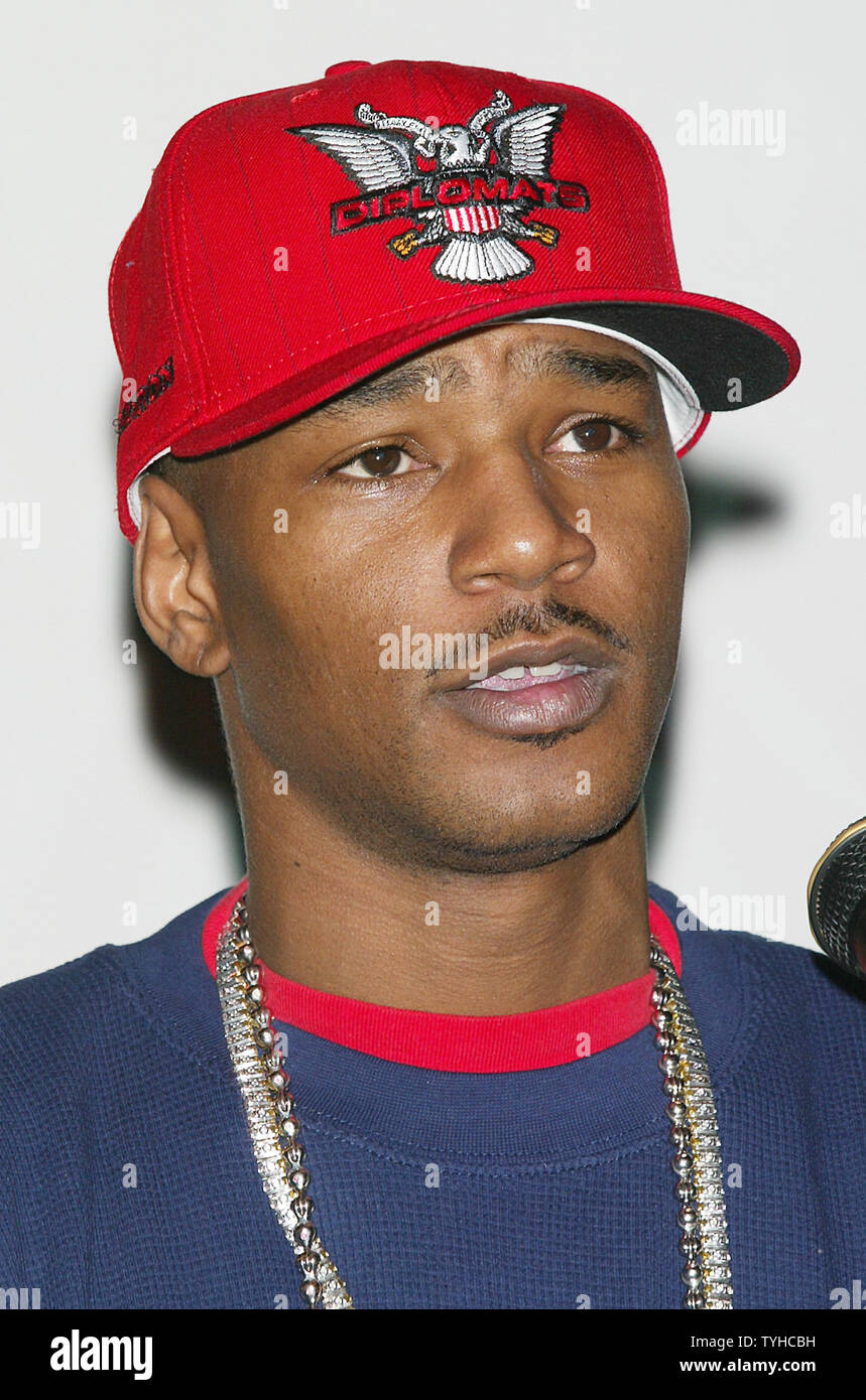 Rapper Cam'ron talks to the media at a press conference for his new ...
