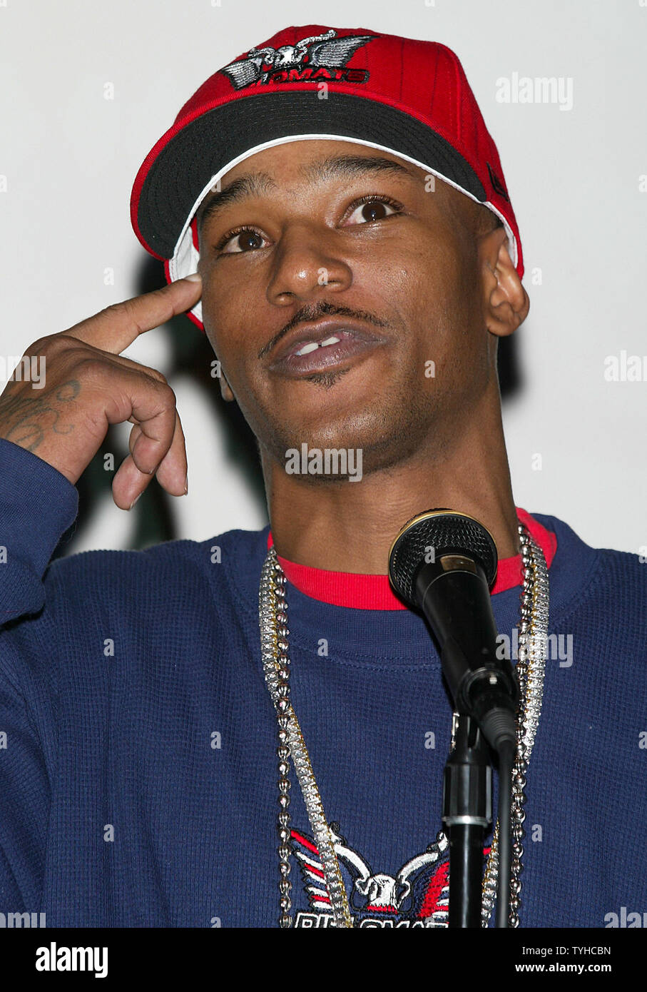 Rapper Cam'ron talks to the media at a press conference for his new ...