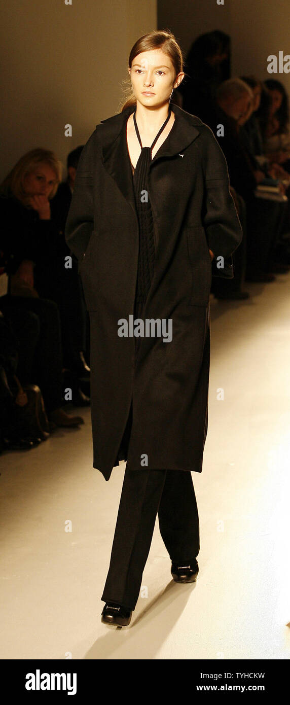 A model walks down the runway at the Calvin Klein fashion show during ...