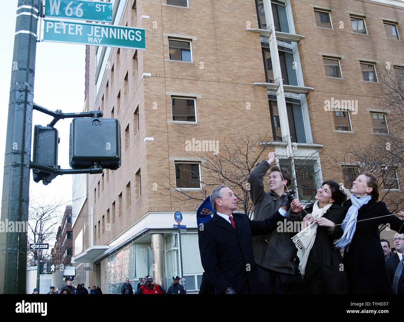 New York City Mayor Michael Bloomberg (left) with Peter Jennings' son ...