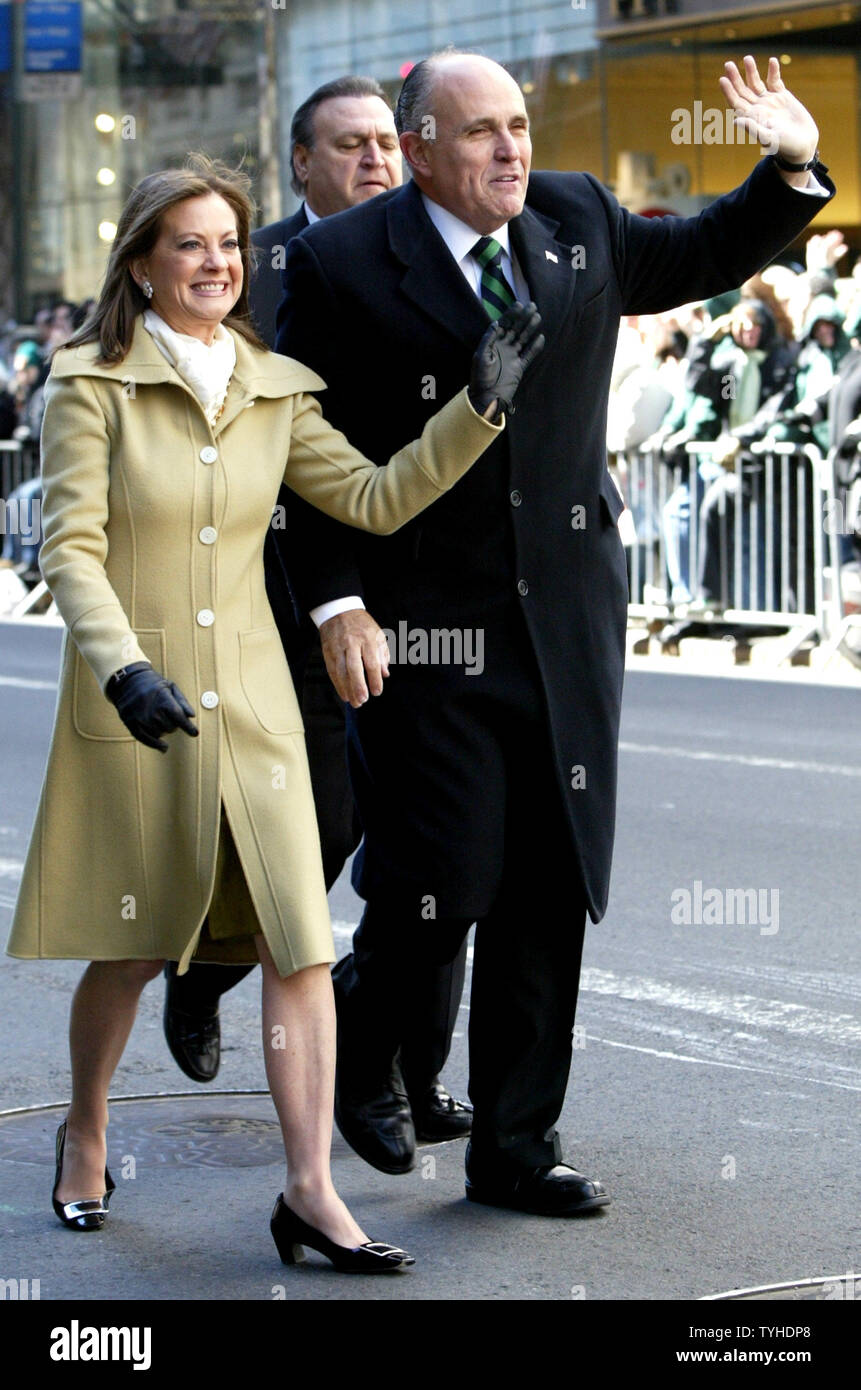 Former New York City mayor Rudy Giuliani and his wife Judy march up ...