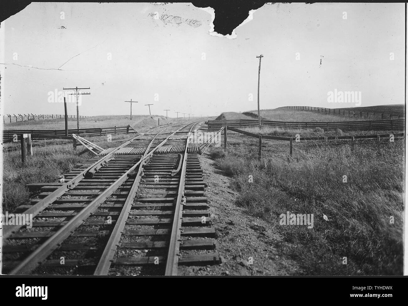 Railroad crossing with cattle guards. Rural South Dakota Stock Photo ...