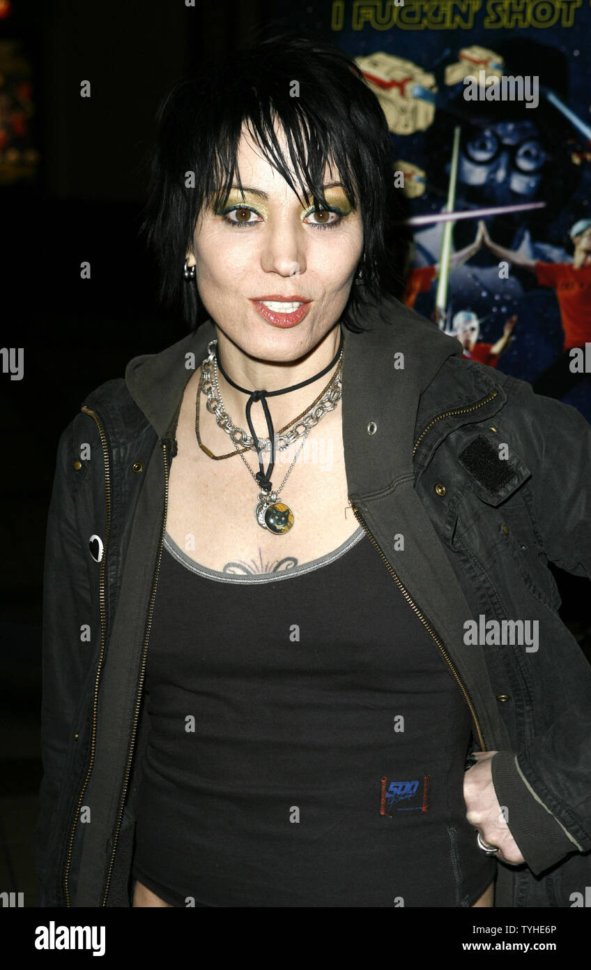 Joan Jett poses for photographers at the premiere of The Beastie Boys ...