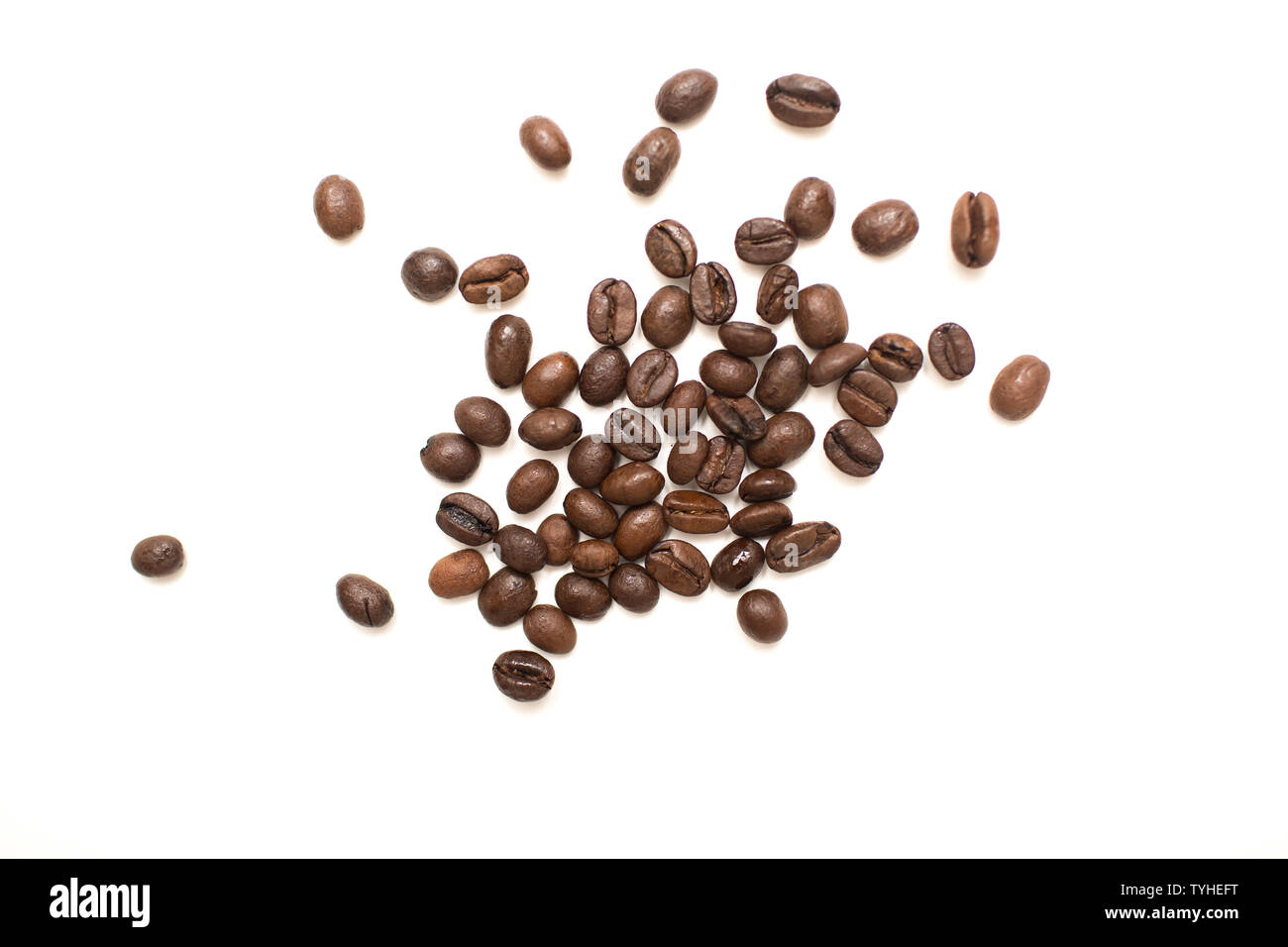 Coffee grains on white background. Isolated Stock Photo - Alamy