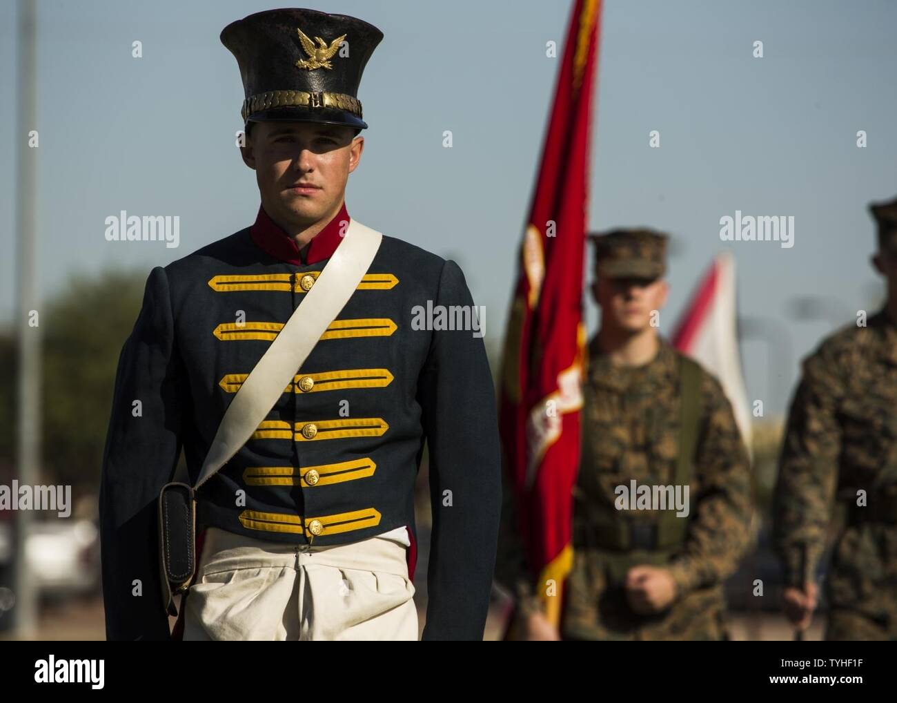 A U.S. Marine with Headquarters and Headquarters Squadron participates ...