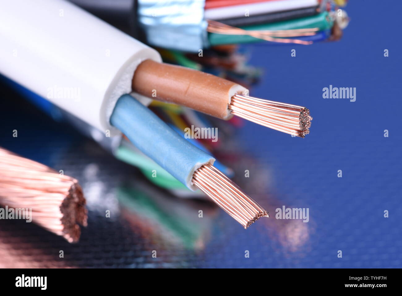 Electric cable close-up Stock Photo - Alamy