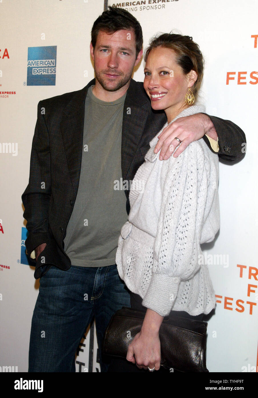 Ed Burns and wife Christy Turlington arrive at the Tribeca Film ...