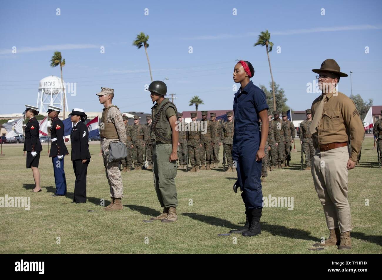 Marines with Headquarters and Headquarters Squadron participate in a ...