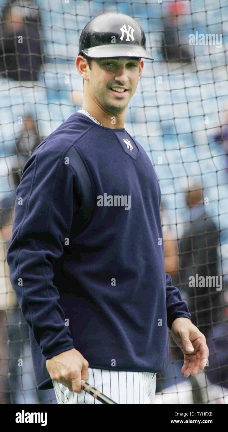 New York Yankees' catcher Jorge Posada takes batting practice before ...