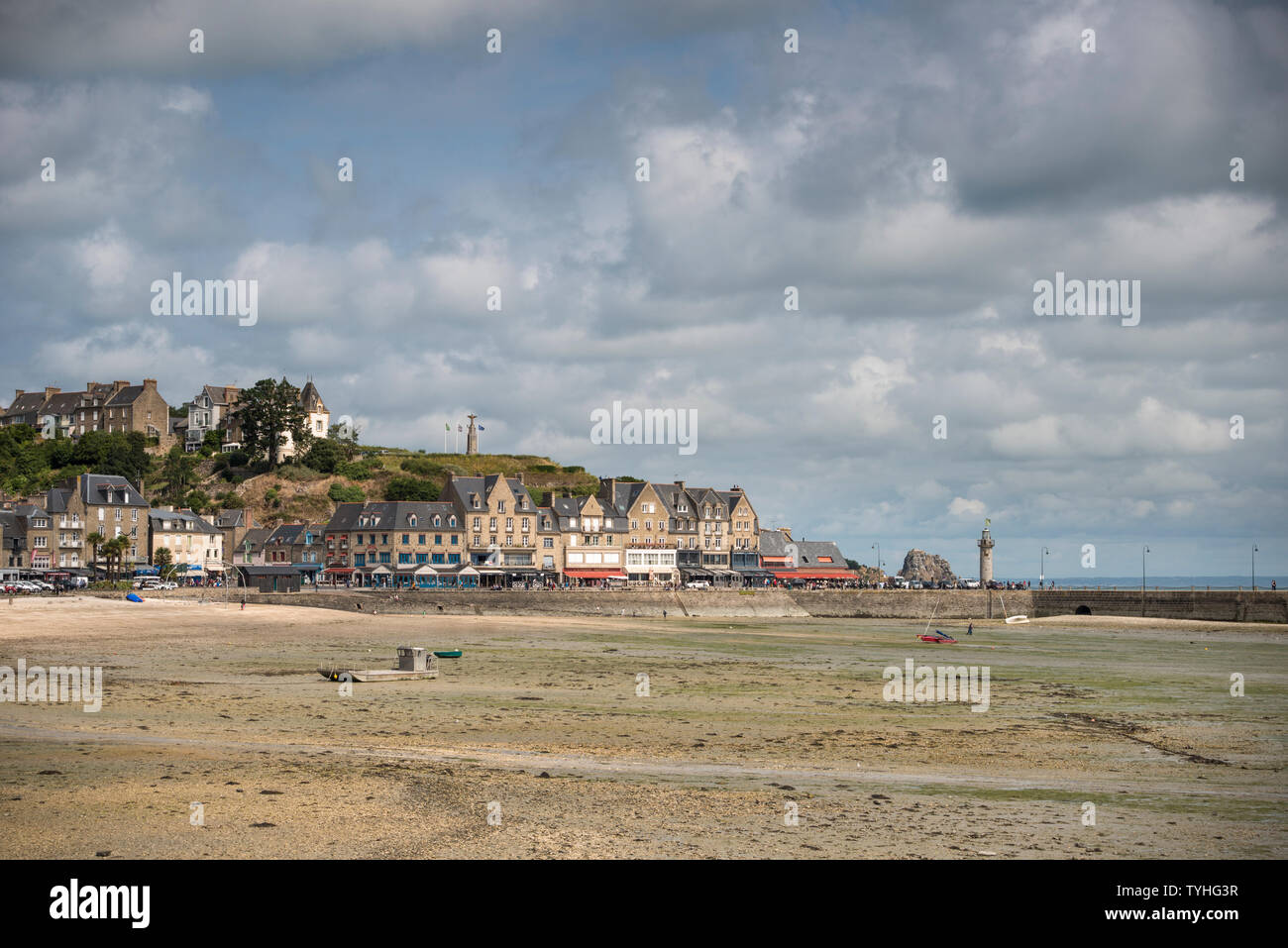 Seaside town Cancale (famous for oyster farming), Brittany, France ...