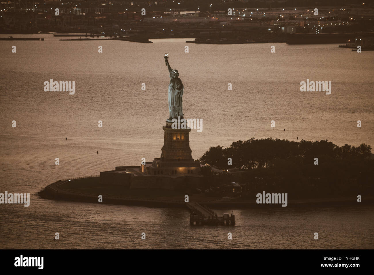 Statue of Liberty from above, New York - View of NY landmarks from ...