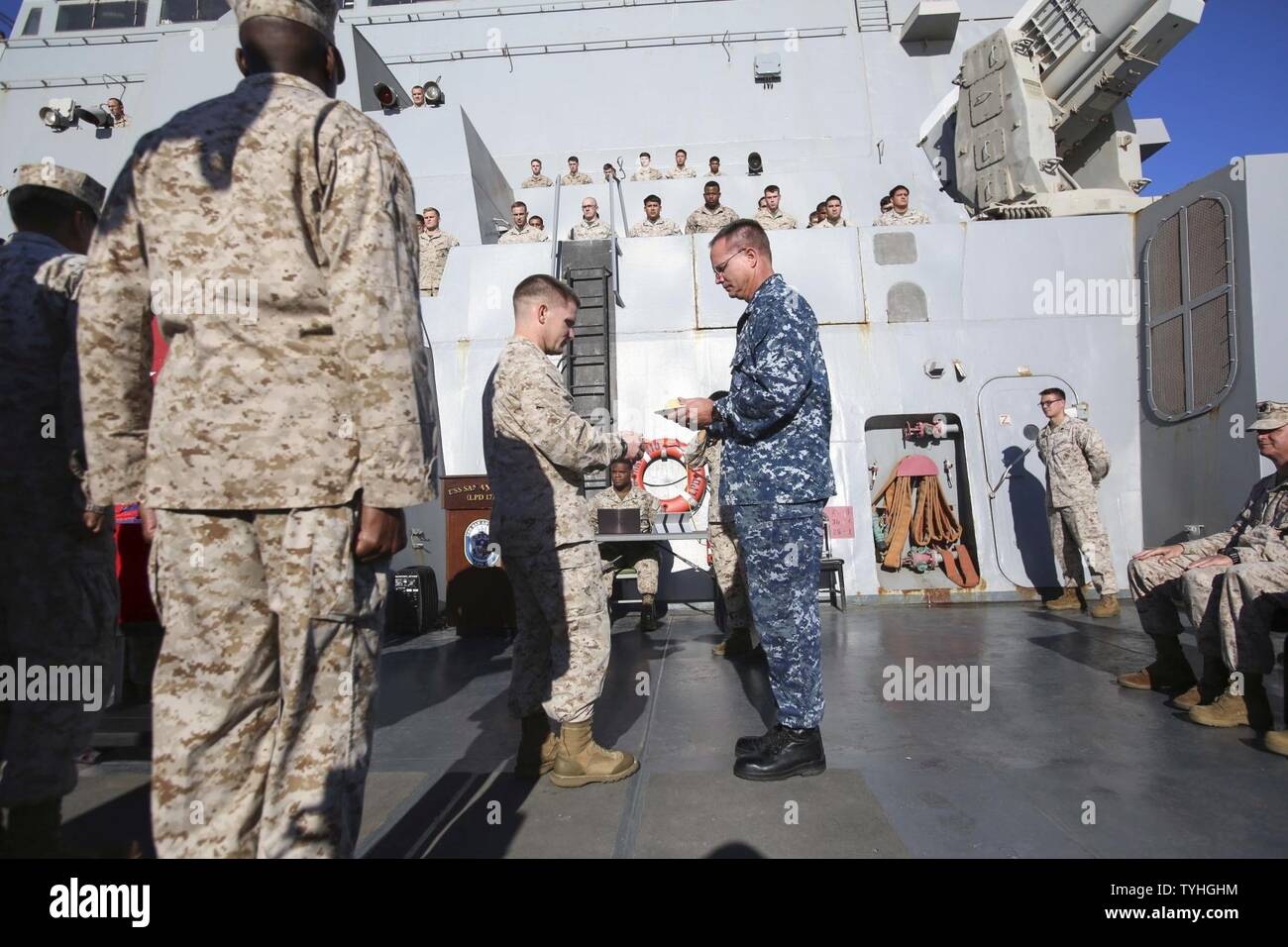 MEDITERRANEAN SEA (Nov. 10, 2016) Lt. Col. Todd Sanders, commanding ...