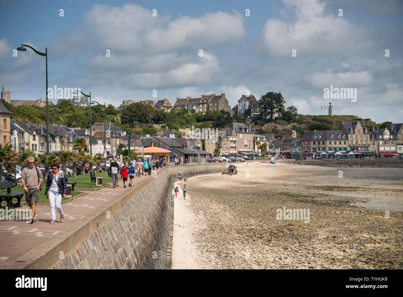 Seaside town Cancale (famous for oyster farming), Brittany, France ...