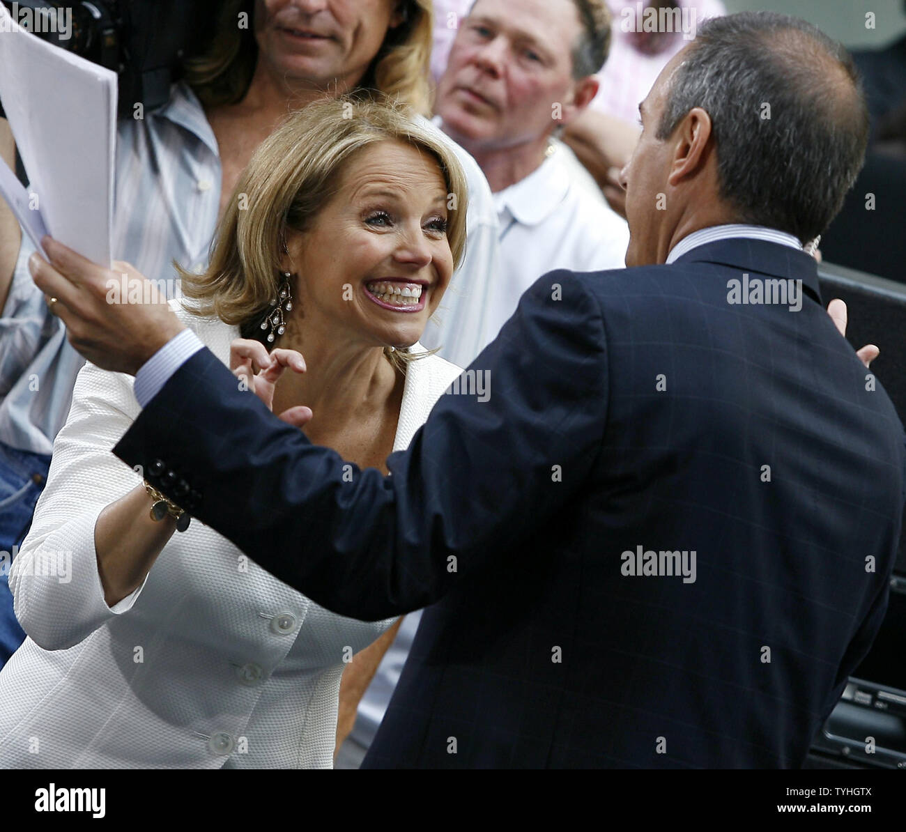 Katie Couric smiles at Matt Lauer during Katie Couric's last day on the ...