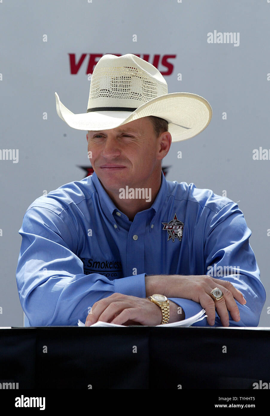 Ty Murray attends the Professional Bull Riders press conference ...