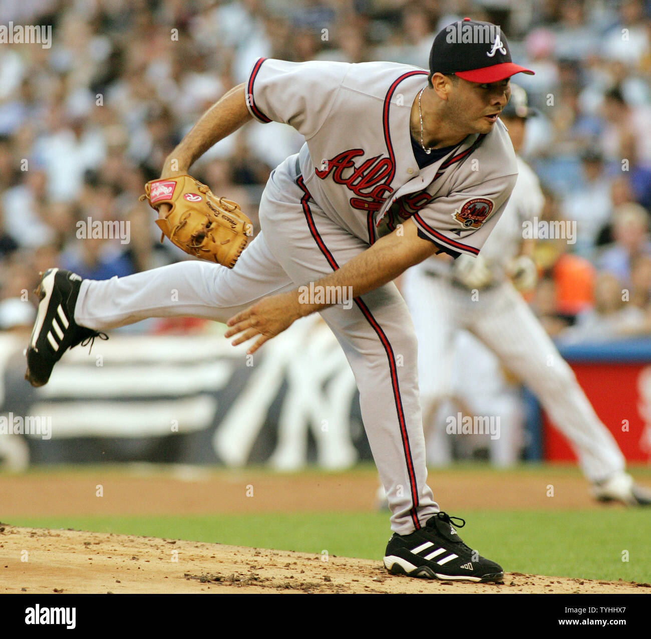 Horacio Ramirez pitches for the Atlanta Braves as the Braves take on ...