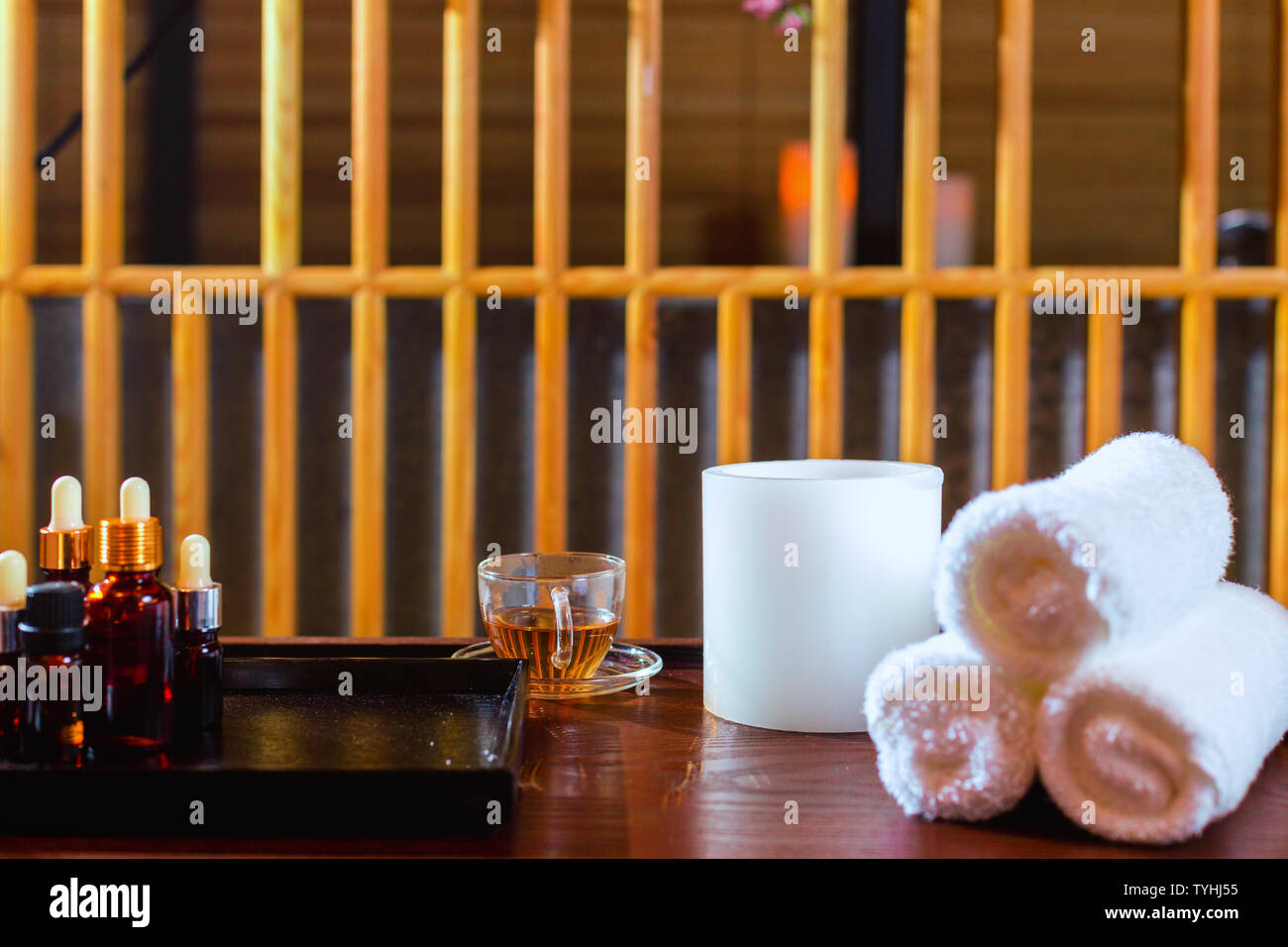 spa set on the table Stock Photo - Alamy