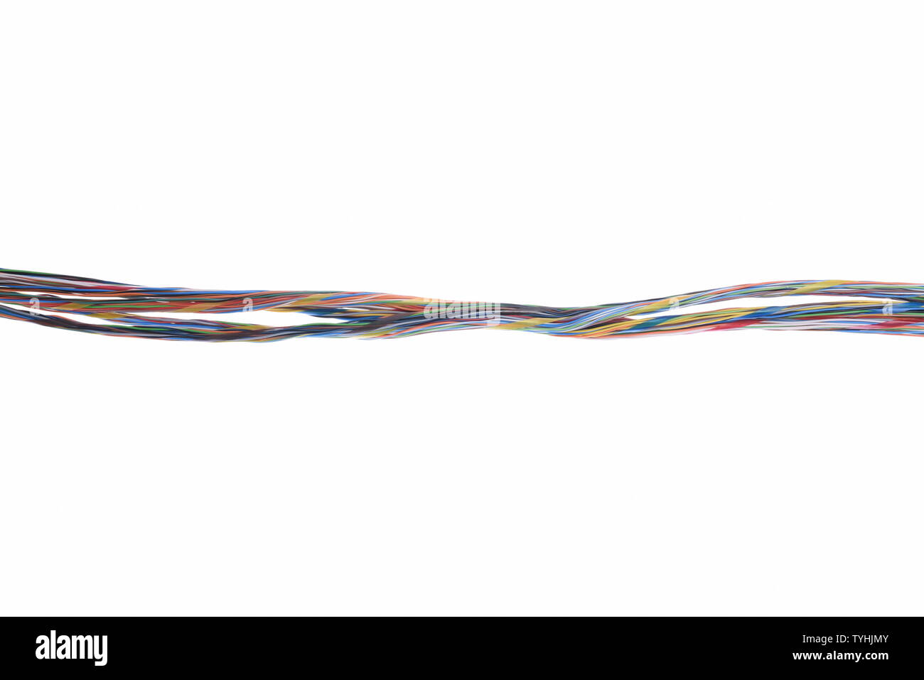 Electric cable isolated on white background Stock Photo - Alamy