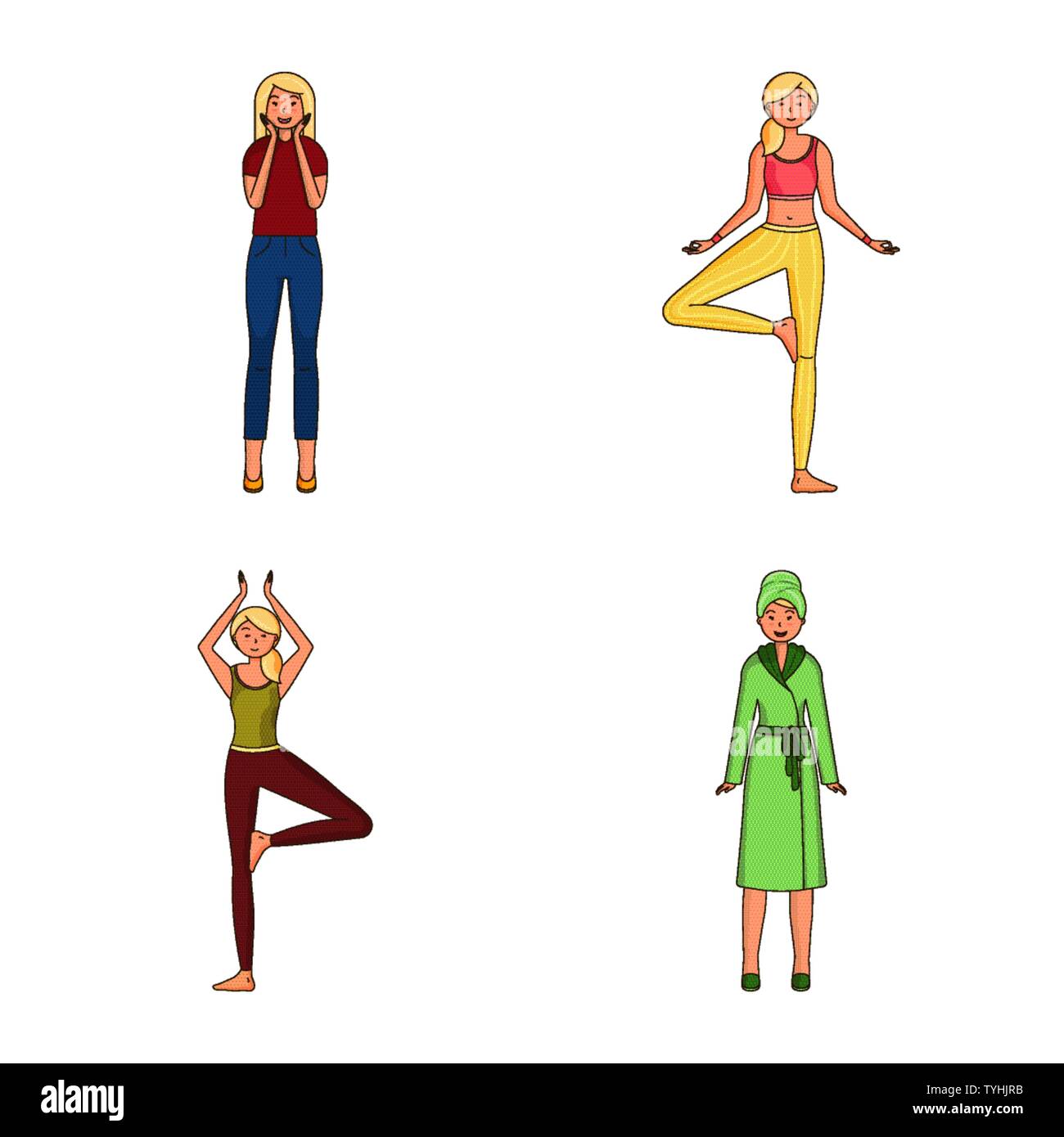 Vector illustration of woman and body symbol. Collection of woman and ...