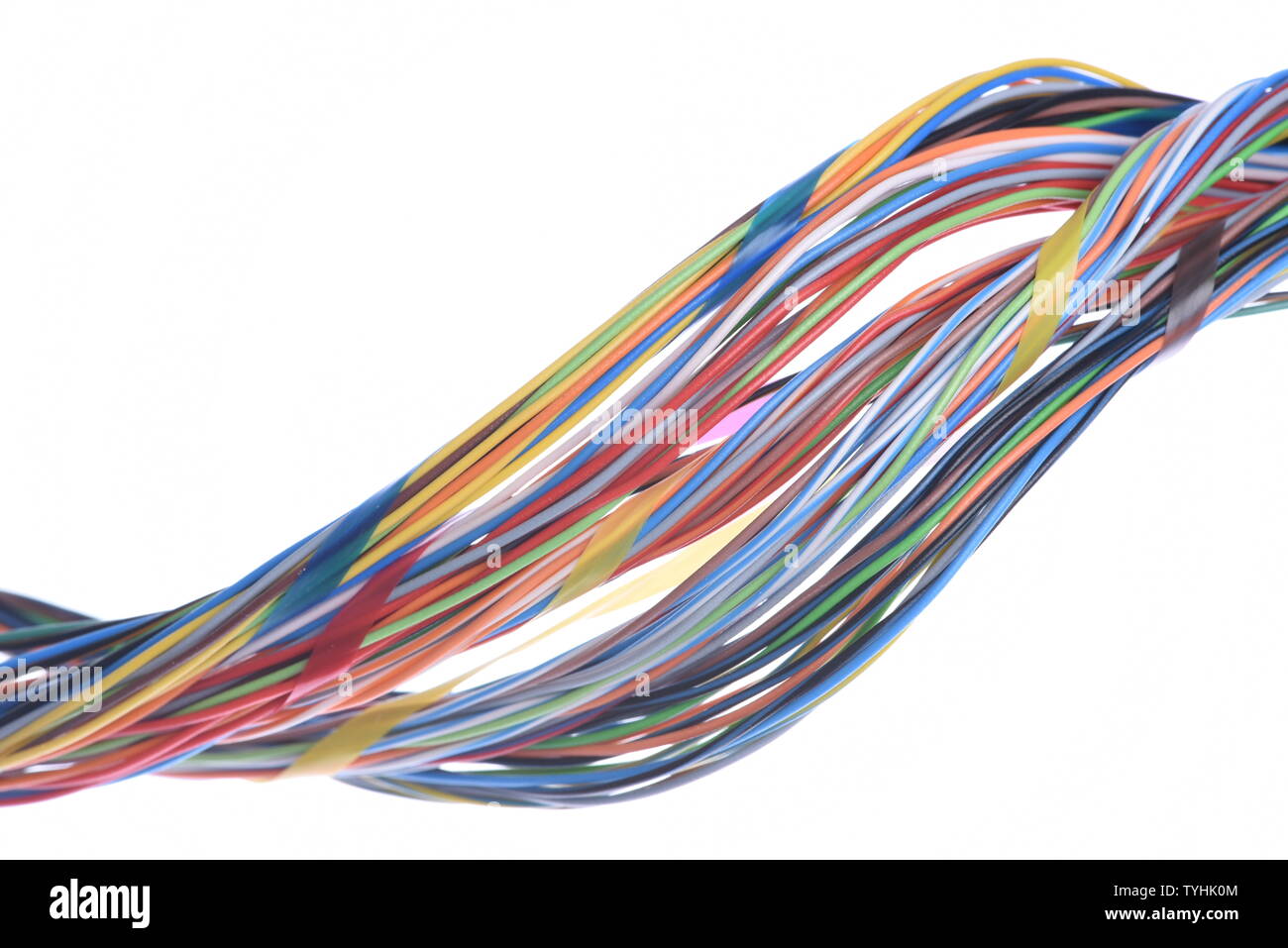Multicolored electrical wire isolated on white background Stock Photo ...