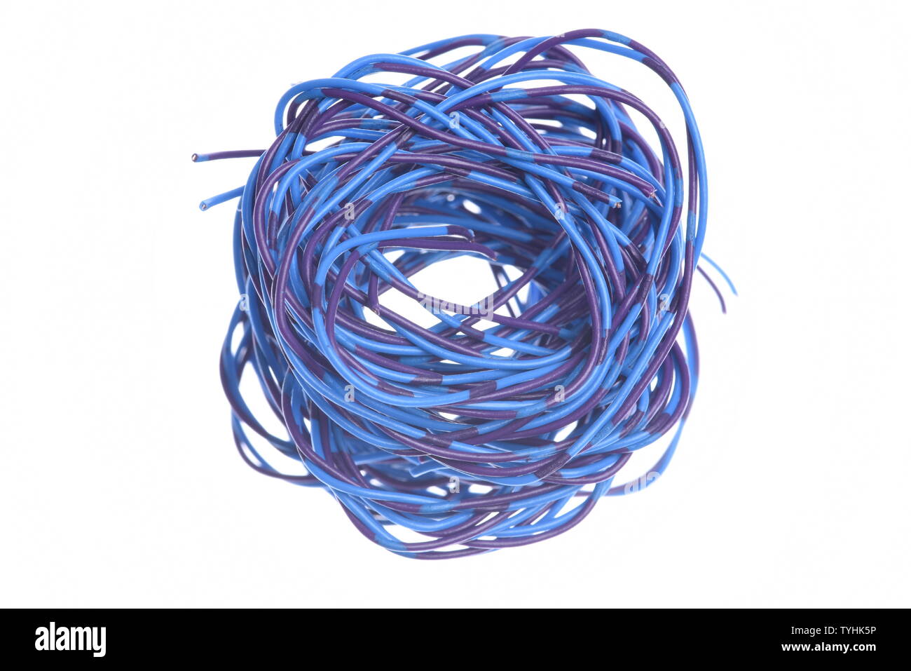 Tangled wire isolated on white background Stock Photo - Alamy