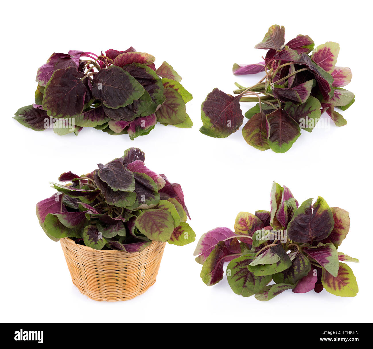 red spinach isolated on white background Stock Photo - Alamy