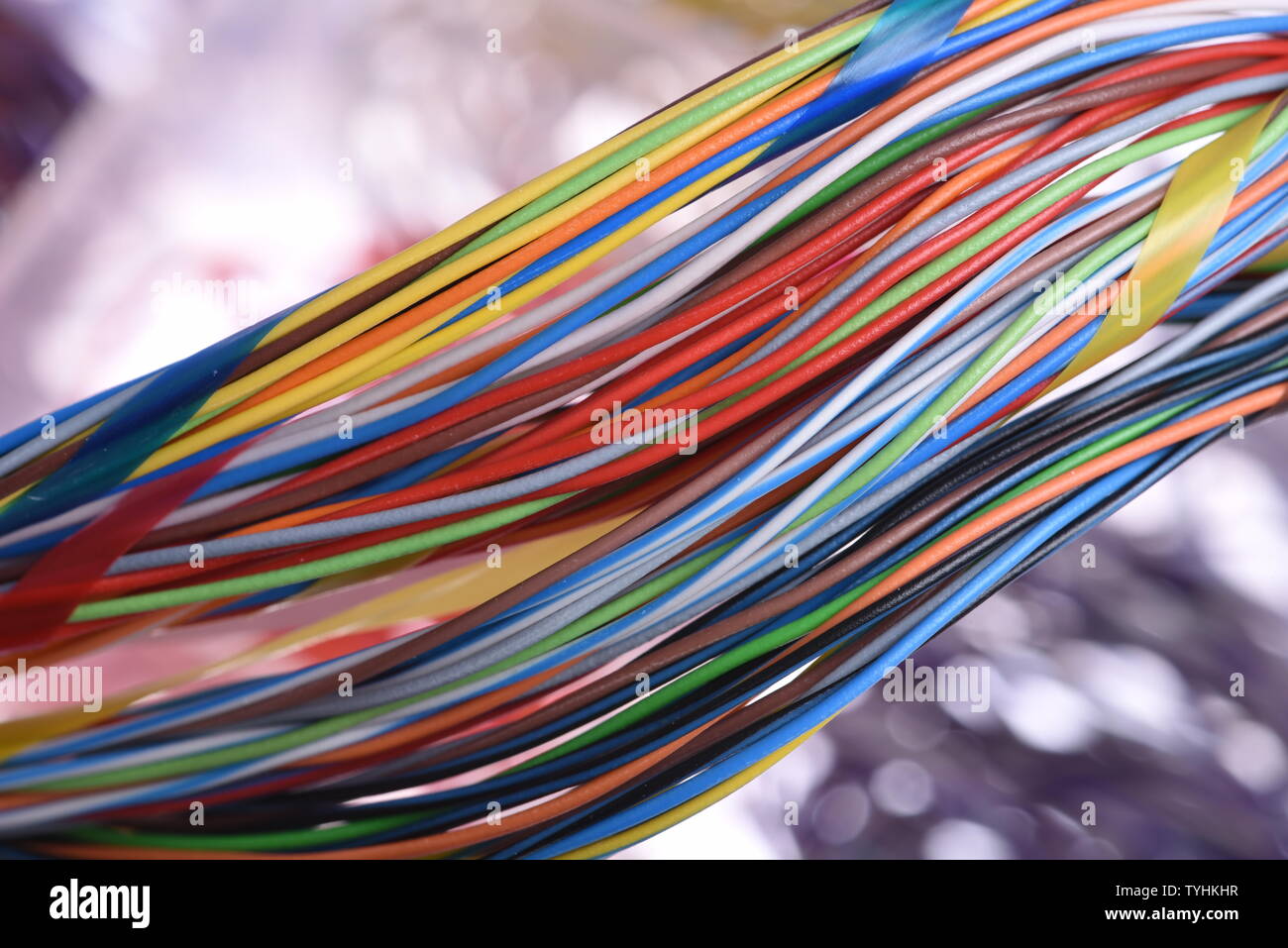 Swirl color electrical wire cable Stock Photo - Alamy