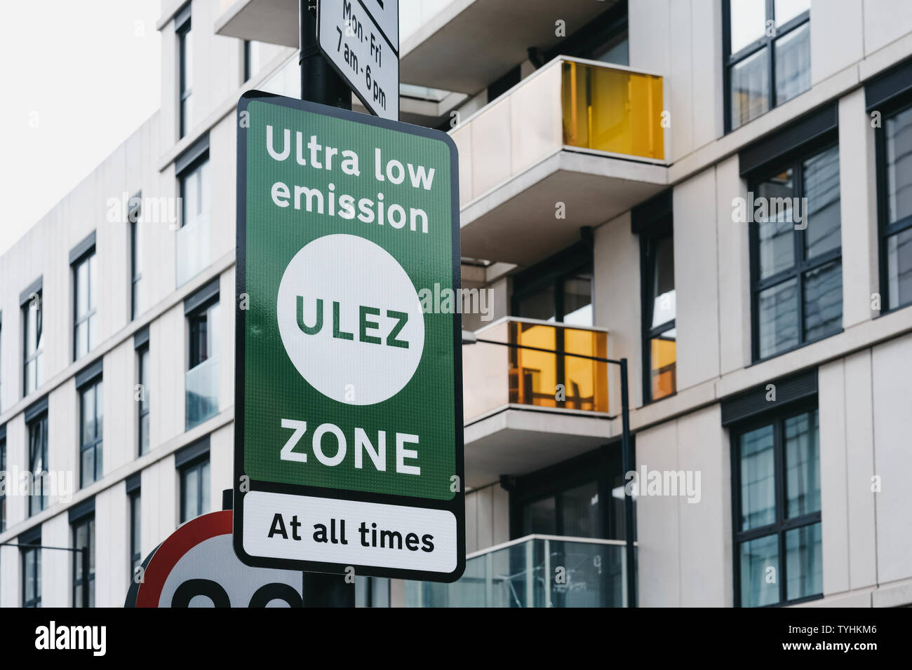 London, UK - June 15, 2019: Signs indicating Ultra Low Emission Zone ...