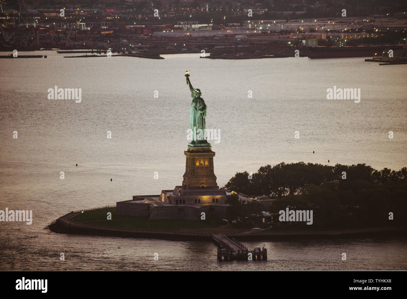 Statue of Liberty from above, New York - View of NY landmarks from ...