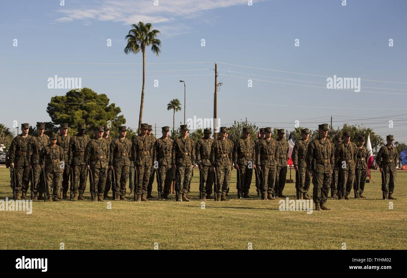 U.S. Marines with Headquarters and Headquarters Squadron participate in ...