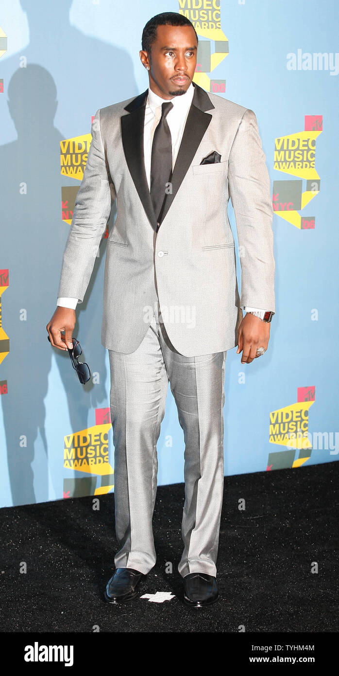 P Diddy arrives at the press room for pictures during the MTV Music ...