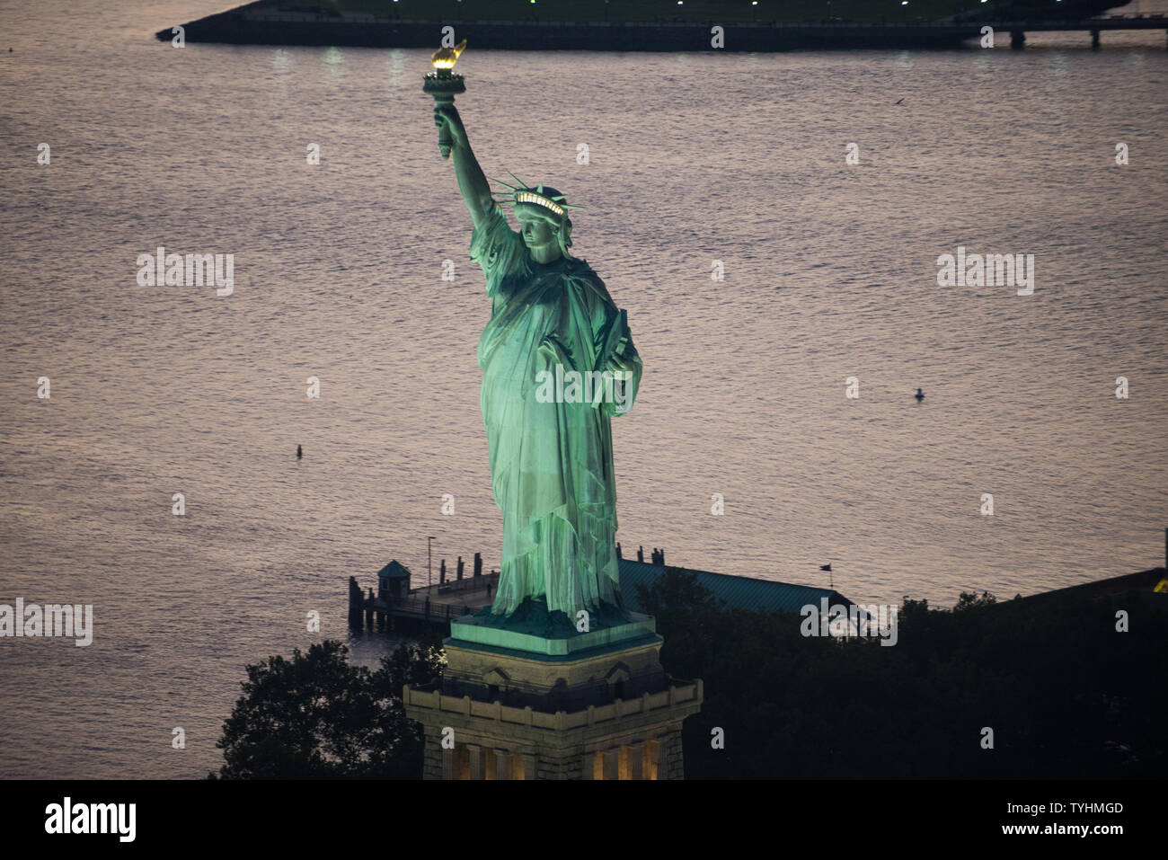 Statue of Liberty from above, New York - View of NY landmarks from ...